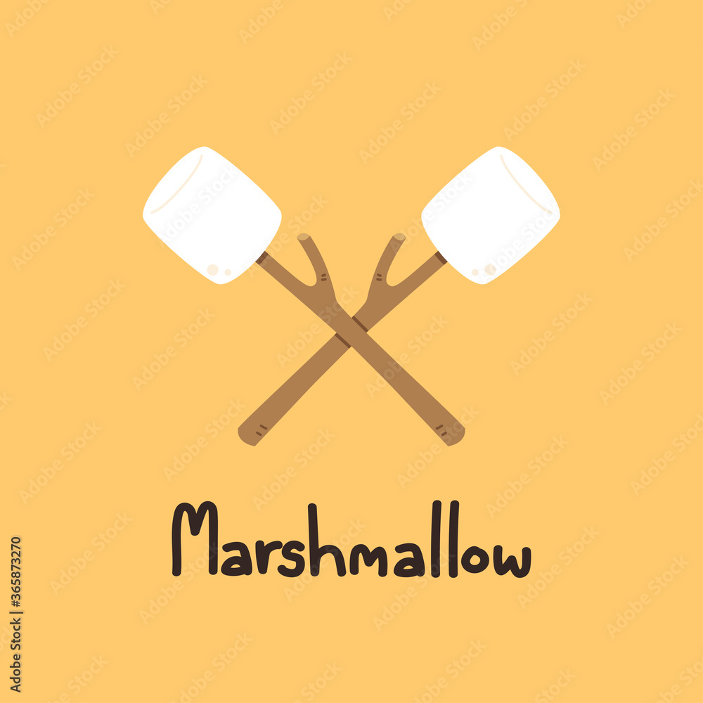 Marshmallow and stick vector. free space for text. wallpaper ...