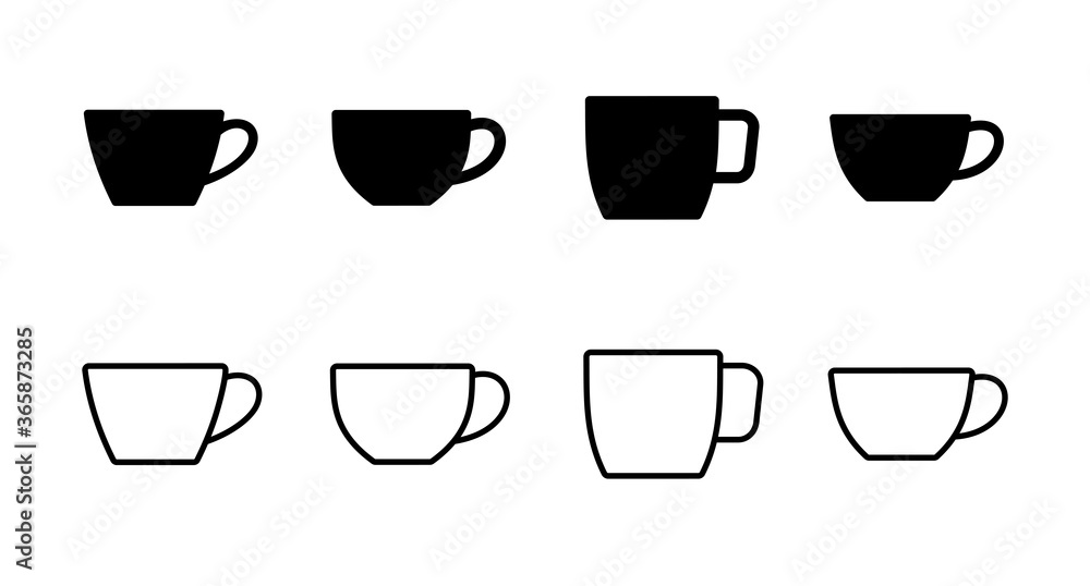 set of Coffee cup vector icons. Coffee cup icon. Coffee icon. Tea cup ...