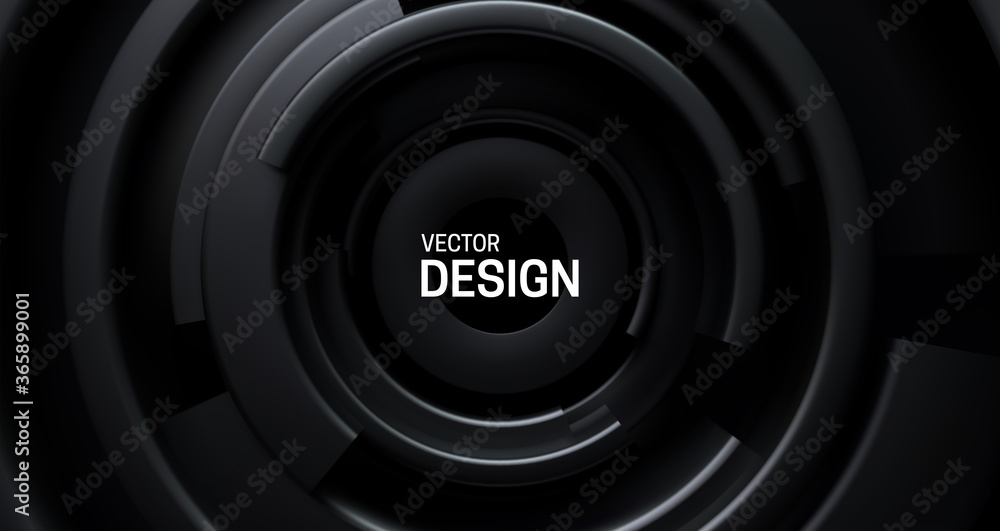 Abstract background with concentric black shapes. Stock Vector | Adobe ...