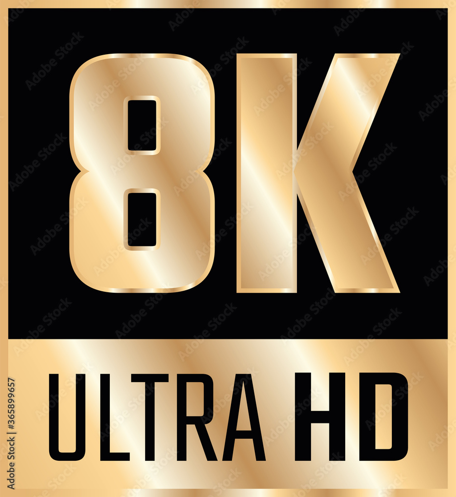 8k Ultra Hd icon. Vector 8K UHD TV symbol Stock Vector | Adobe Stock