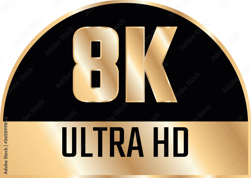 8k Ultra Hd icon. Vector 8K UHD TV symbol Stock Vector | Adobe Stock