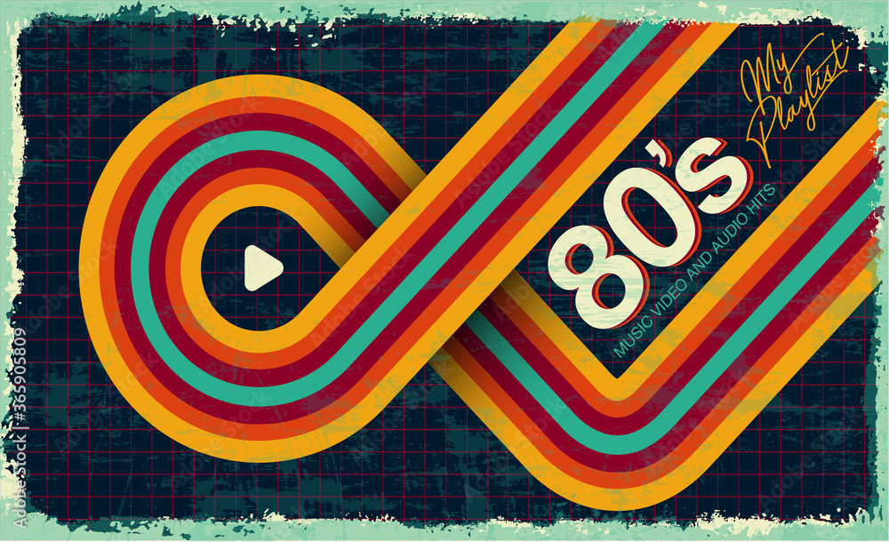 My playlist. 80's Awesome super video and audio hits. VHS effect. 80's ...