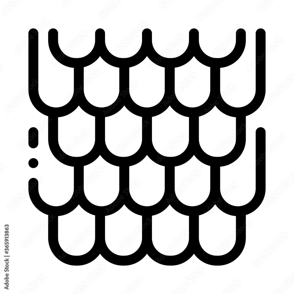 shingles roof icon vector. shingles roof sign. isolated contour symbol ...