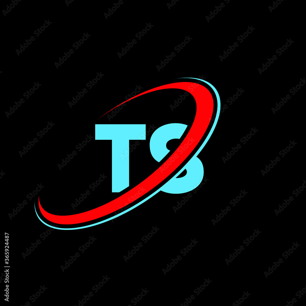 TS T S letter logo design. Initial letter TS linked circle uppercase ...