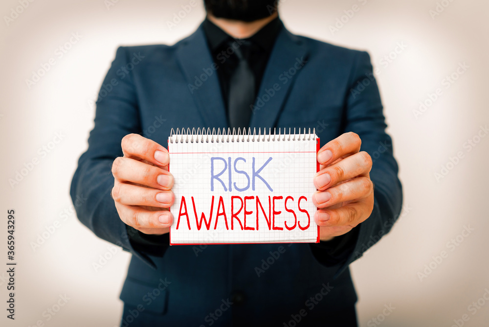 Handwriting text writing Risk Awareness. Conceptual photo recognizing ...
