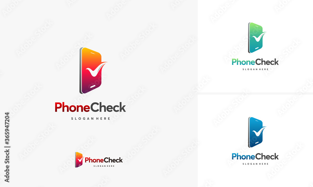 Phone Check logo designs concept vector, Safe Phone logo template, Logo ...