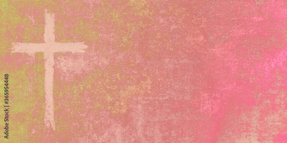 chartreuse and pink grunge cross worship background Stock Illustration ...