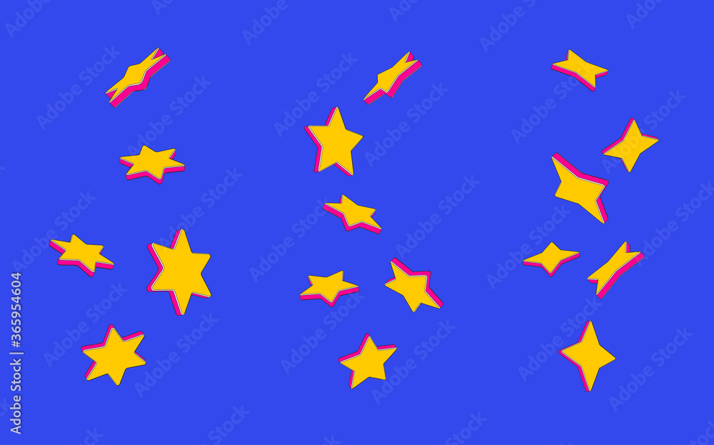 Set of stars in a different positions. Line art vector icon Stock ...