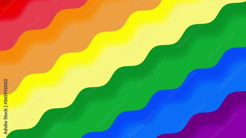 Close-up of an animated rainbow flag. Lgbt flag animated in close-up as ...