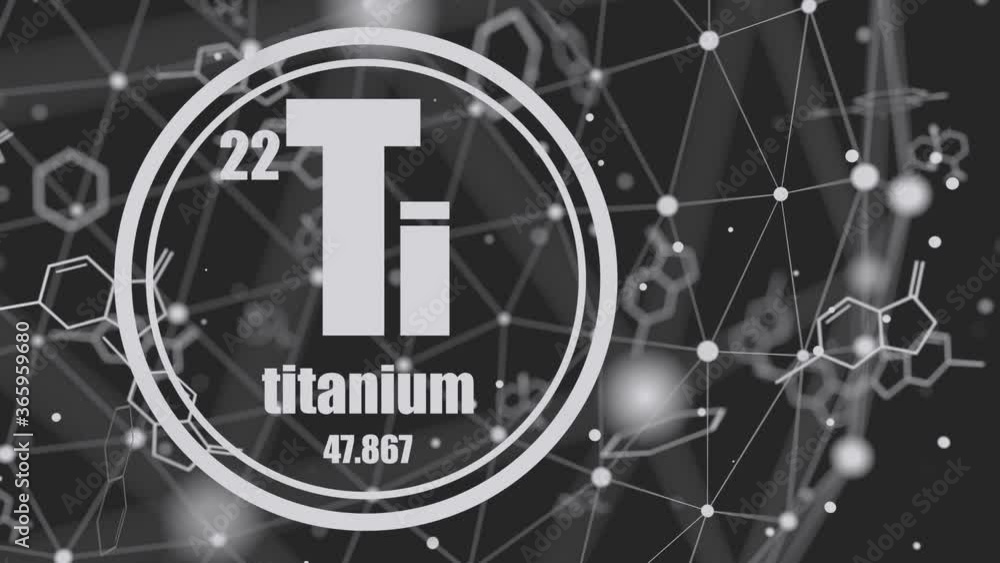 Vídeo do Stock: Titanium chemical element. Sign with atomic number and ...