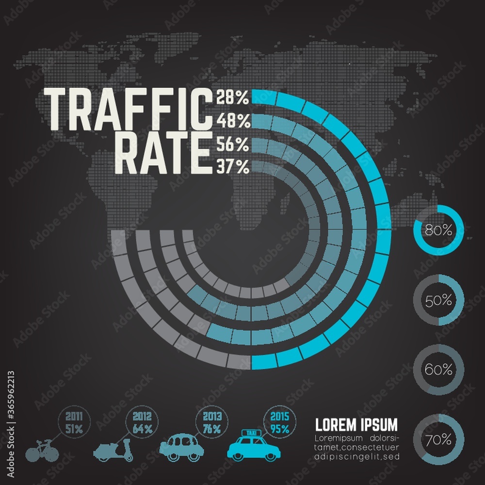 traffic rate infographics Stock Vector | Adobe Stock