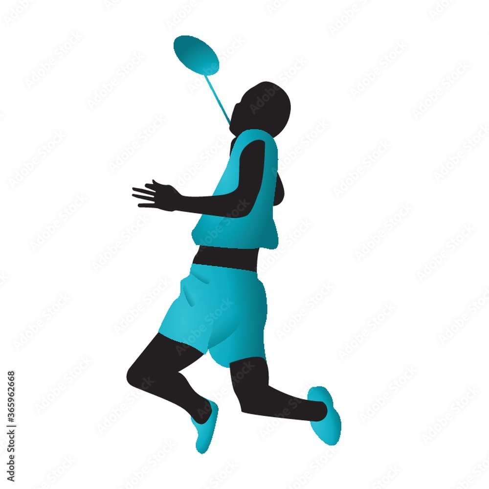 badminton player in action Stock Vector | Adobe Stock
