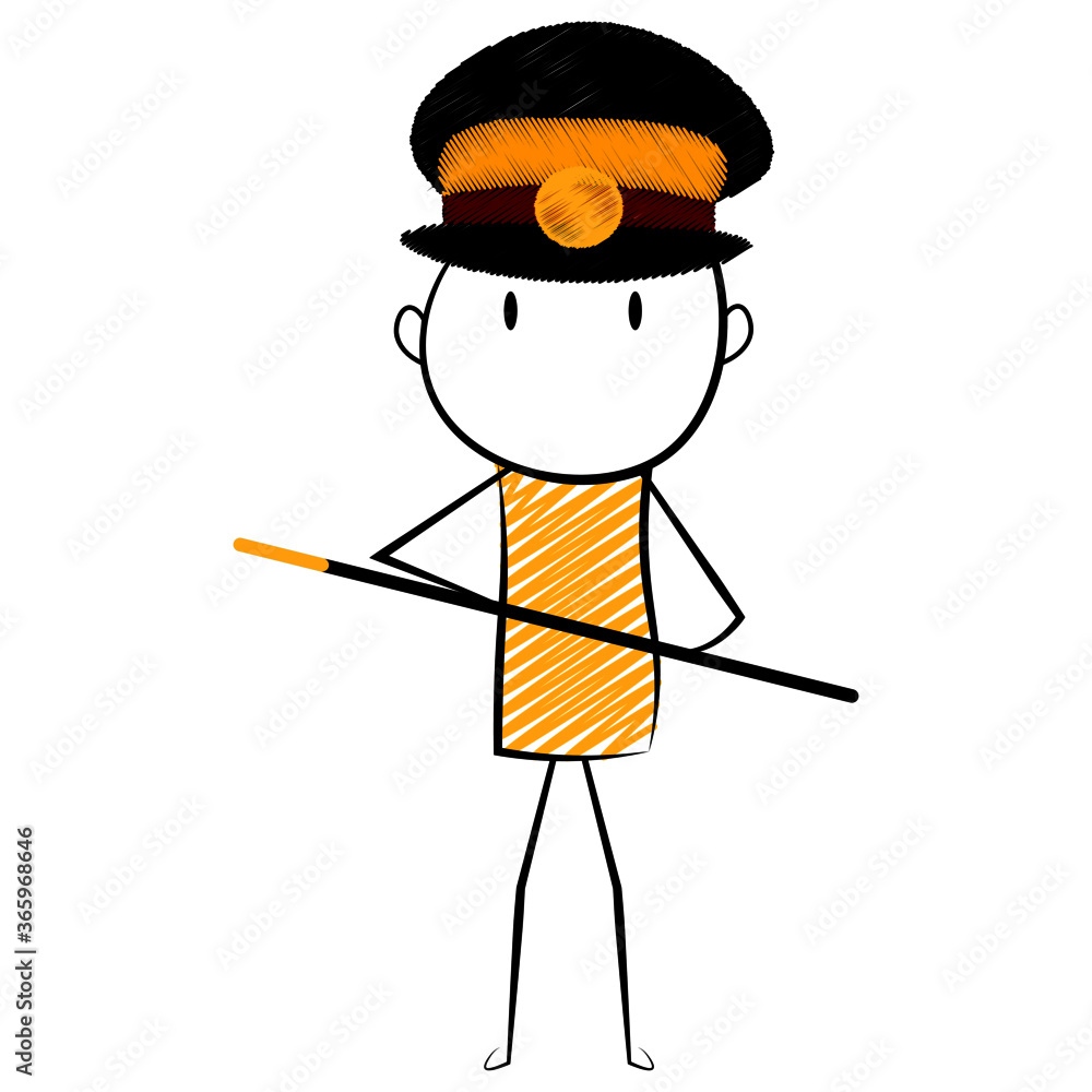 cartoon stickman: police avatar . Vector Illustration Stock Vector ...