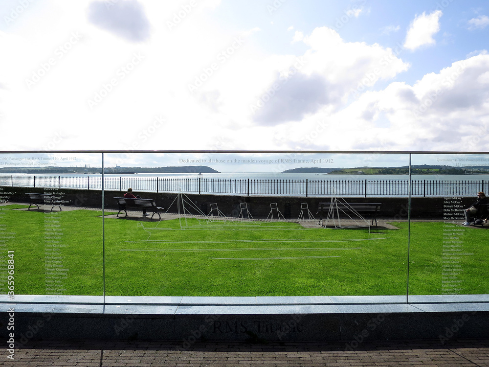 The Titanic Memorial Garden in Cobh, IRELAND, viewing the last ...
