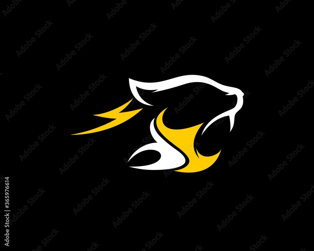 White and yellow and panther roar Stock Vector | Adobe Stock