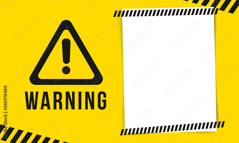 Template Warning sign, vector illustration. Exclamation mark icon ...