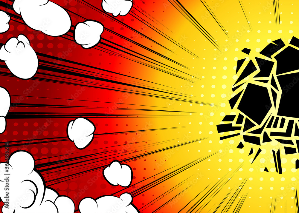 Cartoon design colored background. Comic book backdrop illustration ...