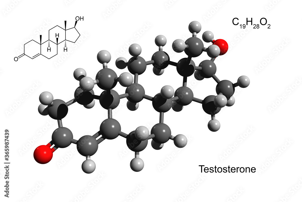 Chemical formula, structural formula and 3D ball-and-stick model of ...
