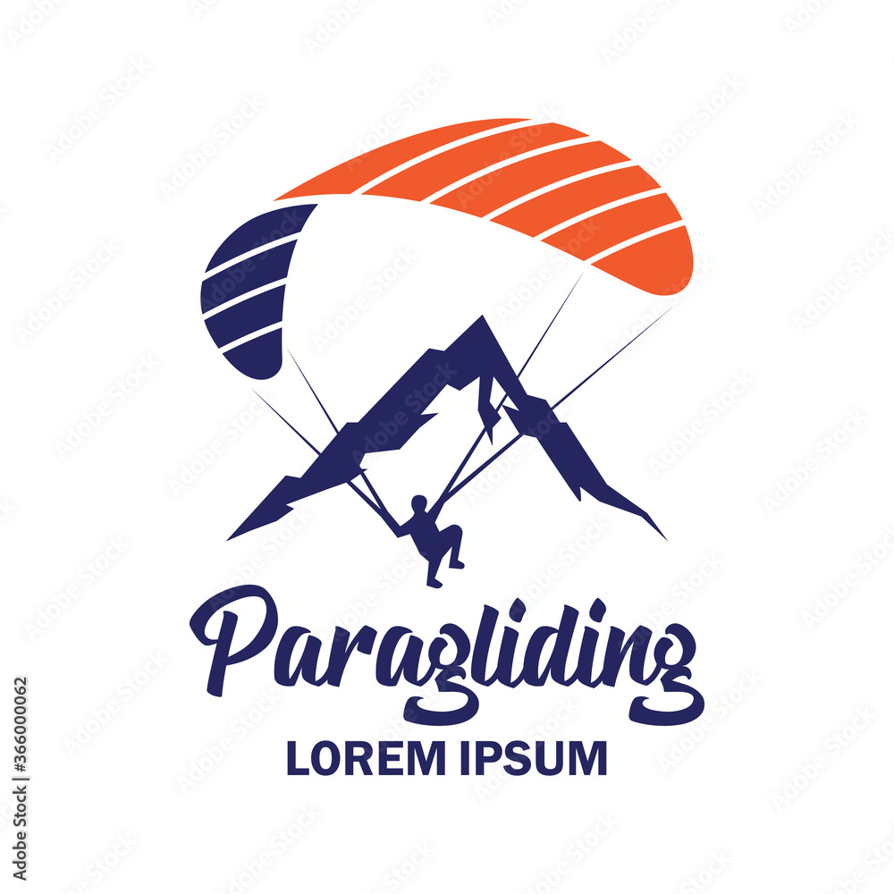 paragliding icon with text space for your slogan tag line, vector ...