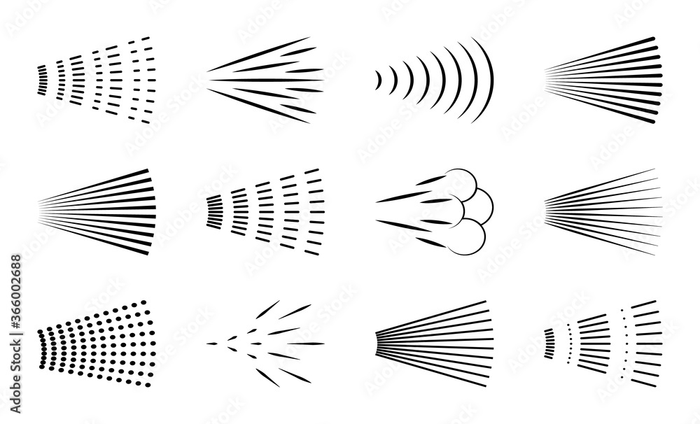 Spray icon. Logo of water in shower. Symbol of aerosol, air, deodorant ...