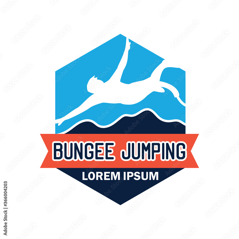 bungee jumping logo with text space for your slogan tag line, vector ...