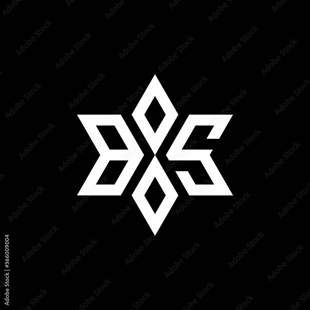 BS monogram logo with star shape and luxury style Stock Vector | Adobe ...