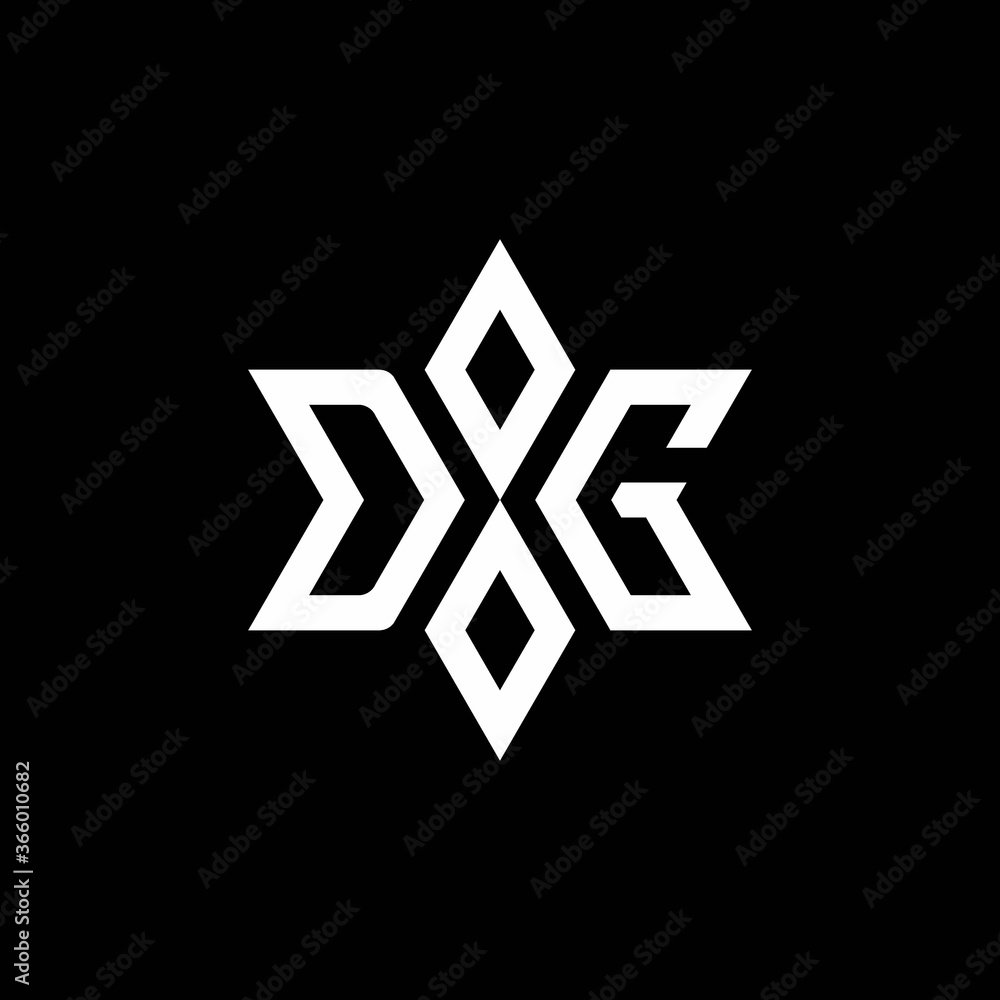 DG monogram logo with star shape and luxury style Stock Vector | Adobe ...