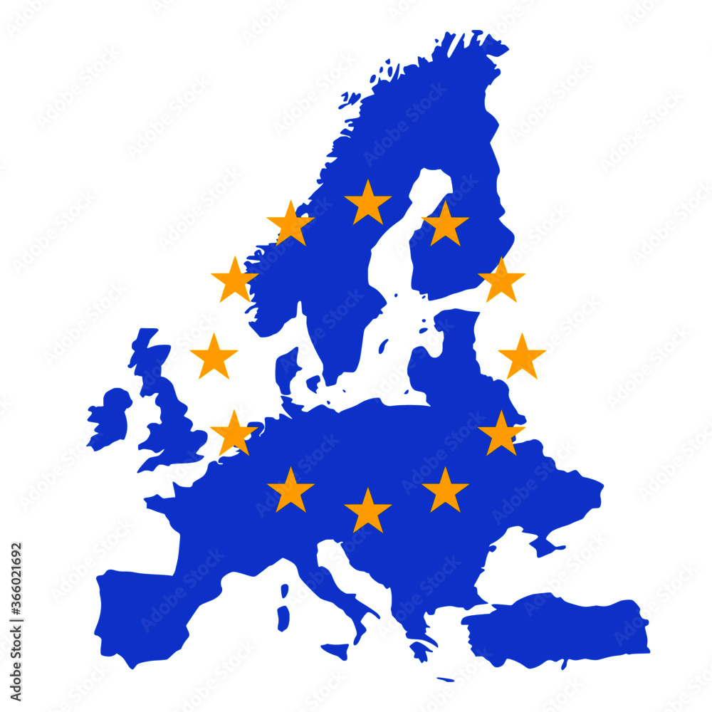 United States of Europe concept - Vector illustration of European map ...