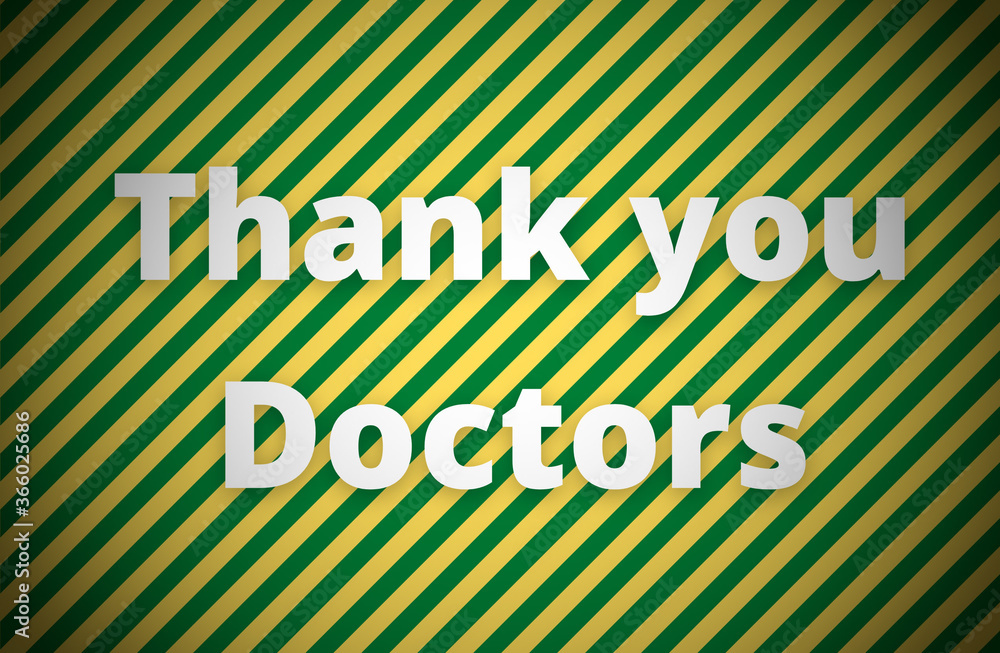 Thank you Doctors design template. Yellow color with green lining ...