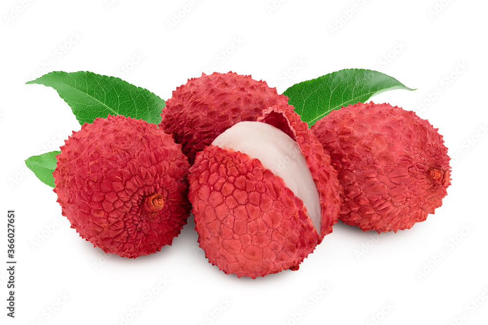 lychee fruit isolated on white background with clipping path and full ...