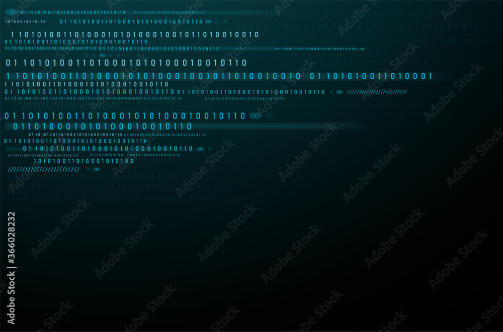 Abstract Technology Background. binary data and streaming binary code background. vector ...