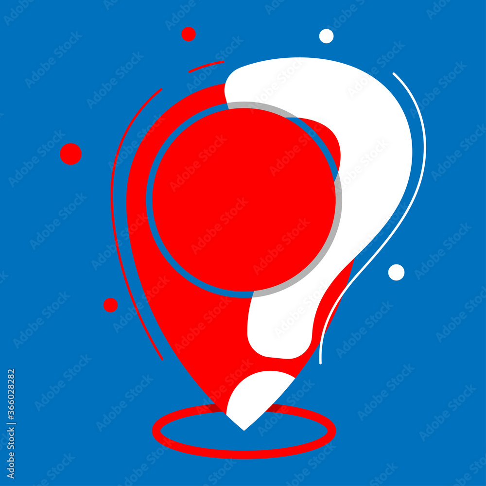 flat vector illustration of where is the location, question mark and ...