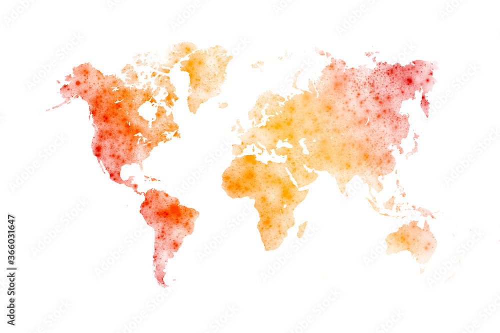 World map, isolated on white background. Flat Earth, gray map template ...