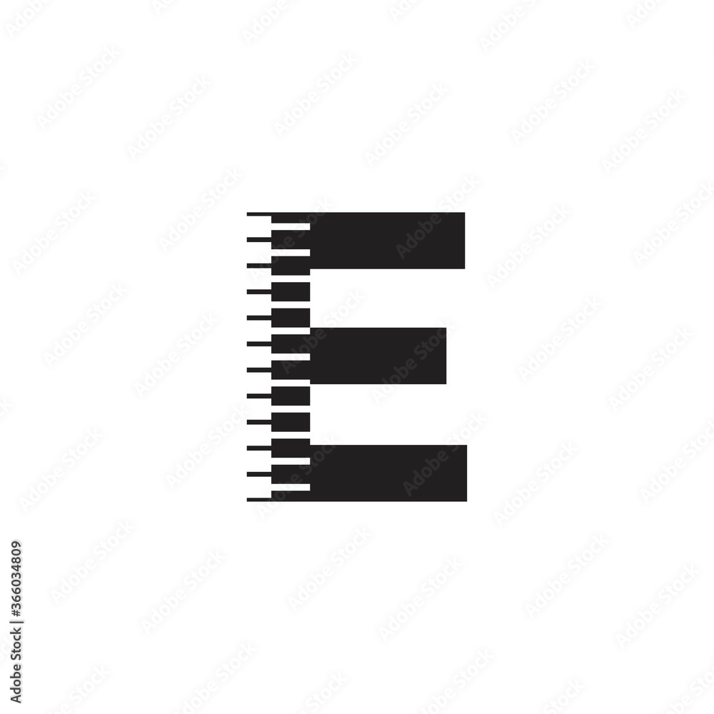 letter E with keyboard piano logo vector Stock Vector | Adobe Stock
