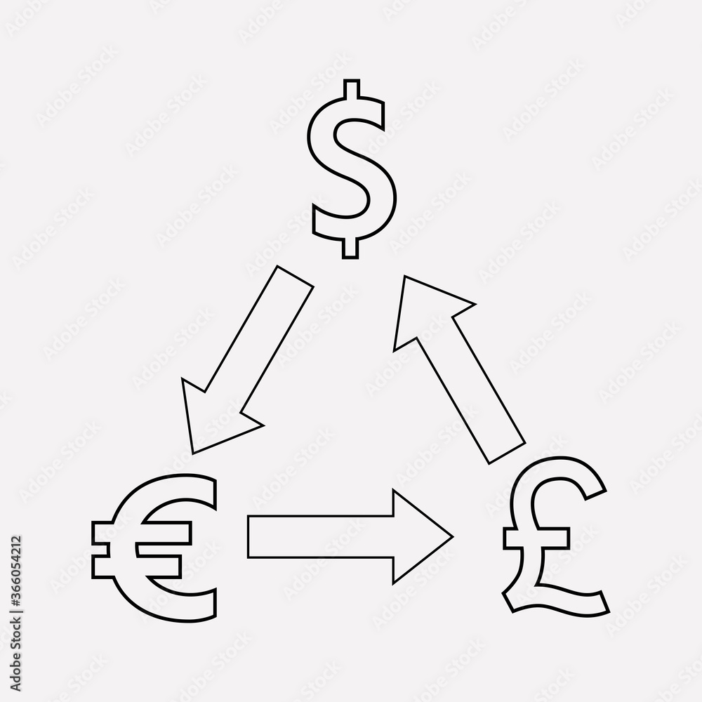 Currency conversion icon line element. Vector illustration of currency ...