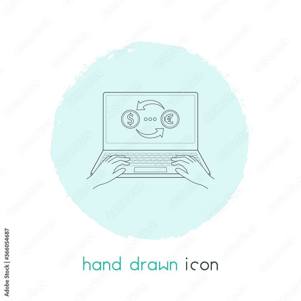Online exchange icon line element. Vector illustration of online ...
