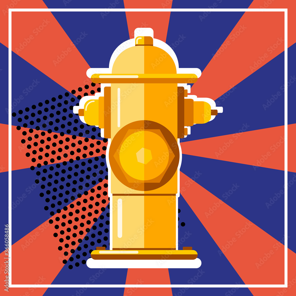 Bright yellow fire hydrant. Used by firefighters for extinguishing ...