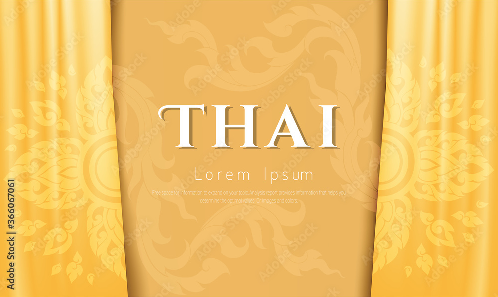 Thai background of flower element, Thai pattern traditional concept ...