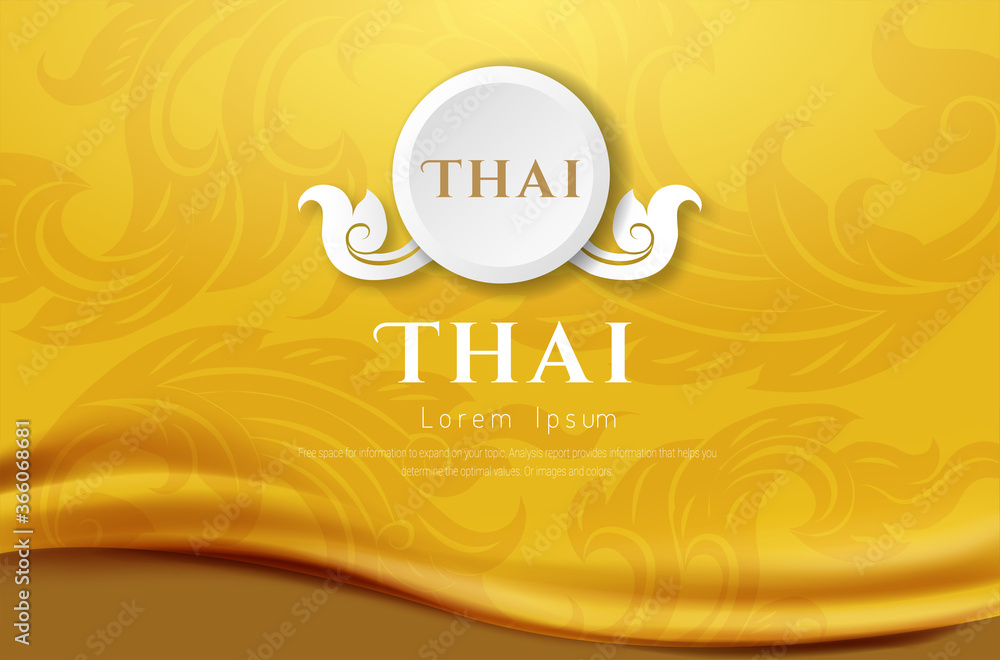 Thai traditional background, The Arts of Thailand concept, Vector ...