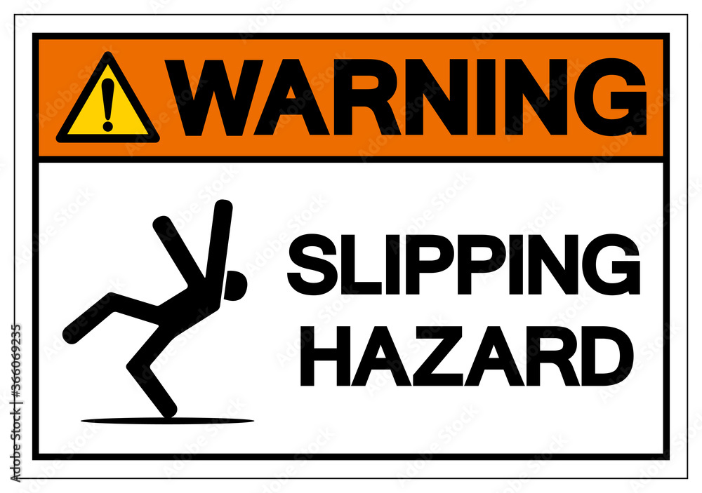 Warning Slipping Hazard Symbol, Vector Illustration, Isolated On White ...