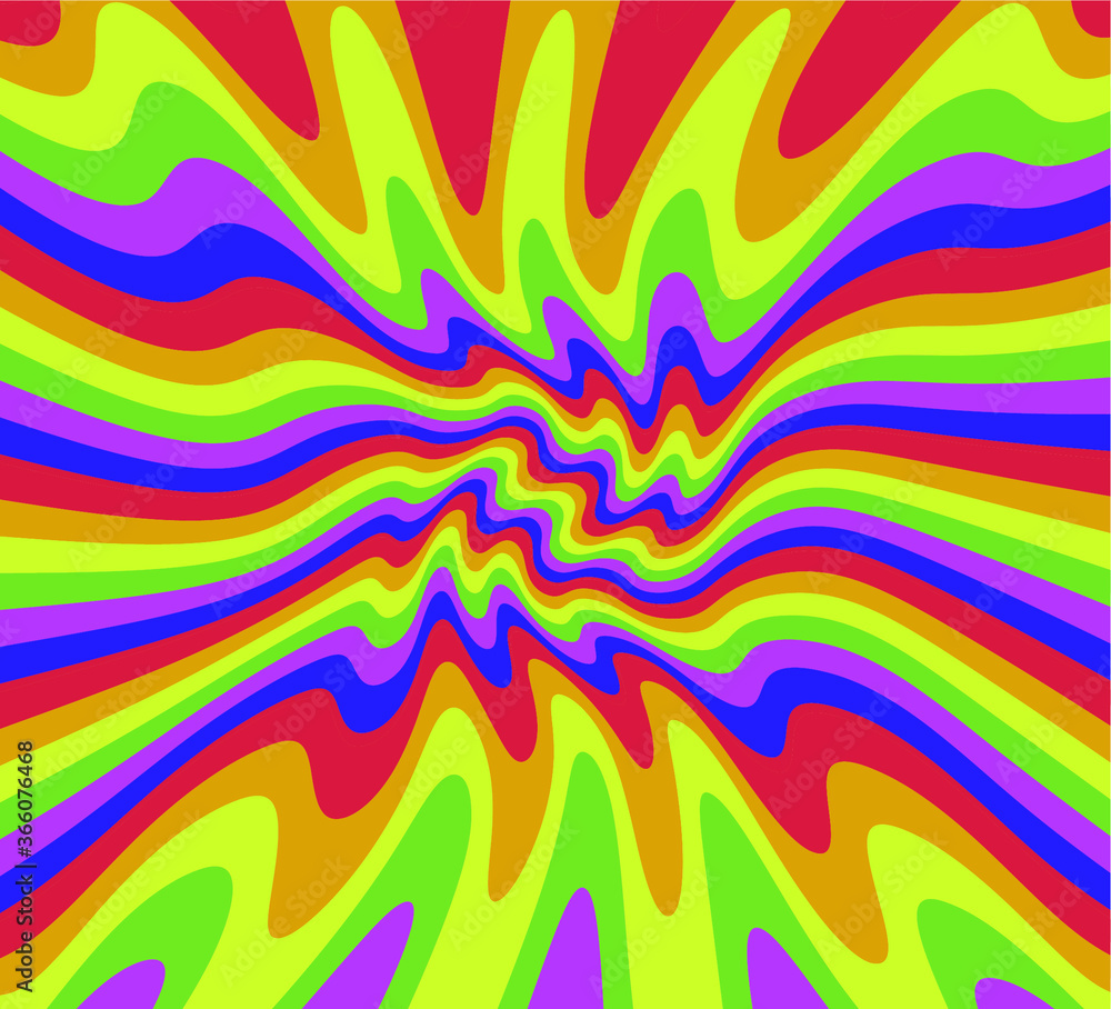 1960s Hippie Wallpaper Design. Trippy Retro Background for Psychedelic ...