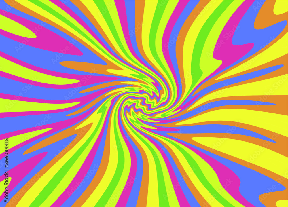 Trippy Retro Background for 60s-70s Parties with Bright Acid Rainbow ...