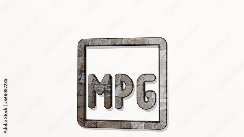 VIDE DOCUMENT MOV made by 3D illustration of a shiny metallic sculpture ...