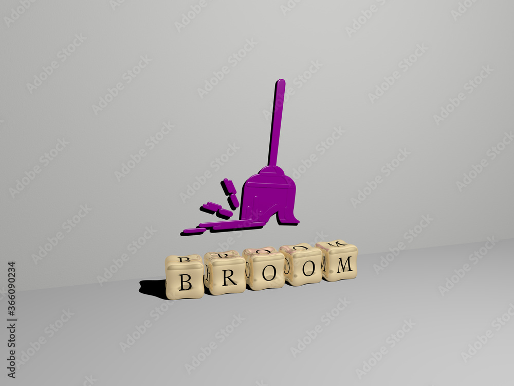 3D graphical image of BROOM vertically along with text built by ...