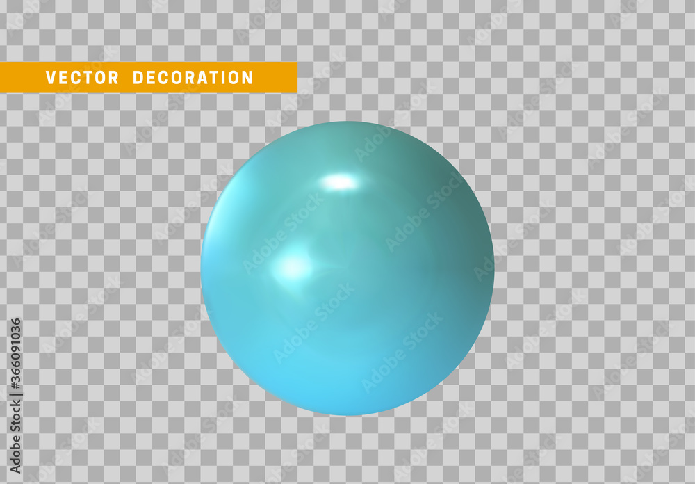 Round ball of blue color. Glossy sphere on transparent background. The ...
