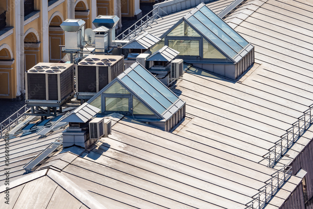 Roof air conditioning equipment. Air purification plants. Air ...