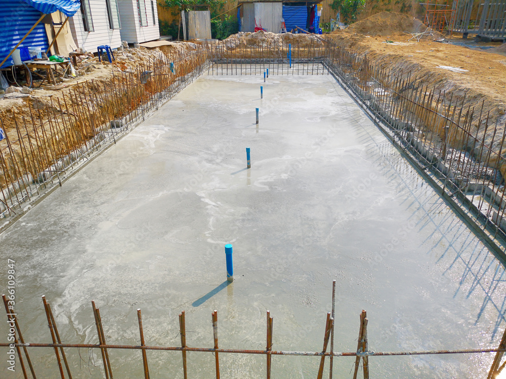 Swimming pool construction.Steel structure swimming pool.Steel ...