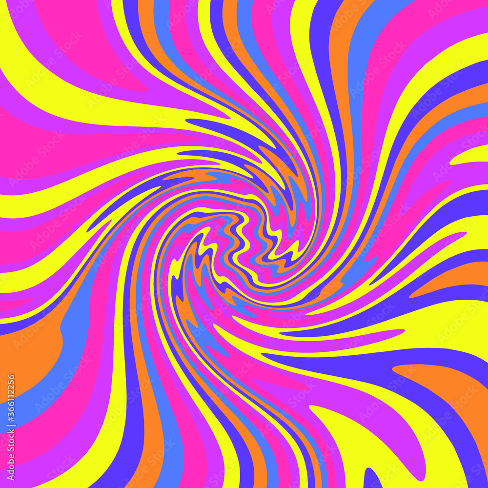 1960s Hippie Wallpaper Design. Trippy Retro Background for Psychedelic ...