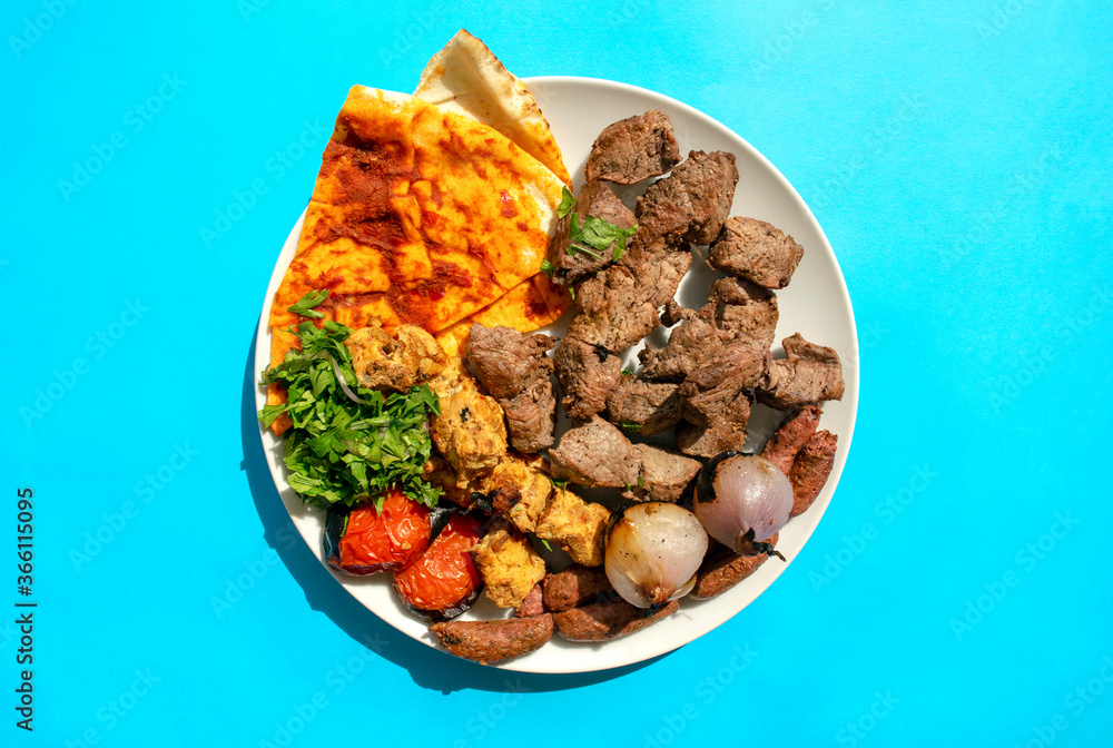 Famous traditional Arabic, Turkish, Israel food. Arabic grilled chicken ...