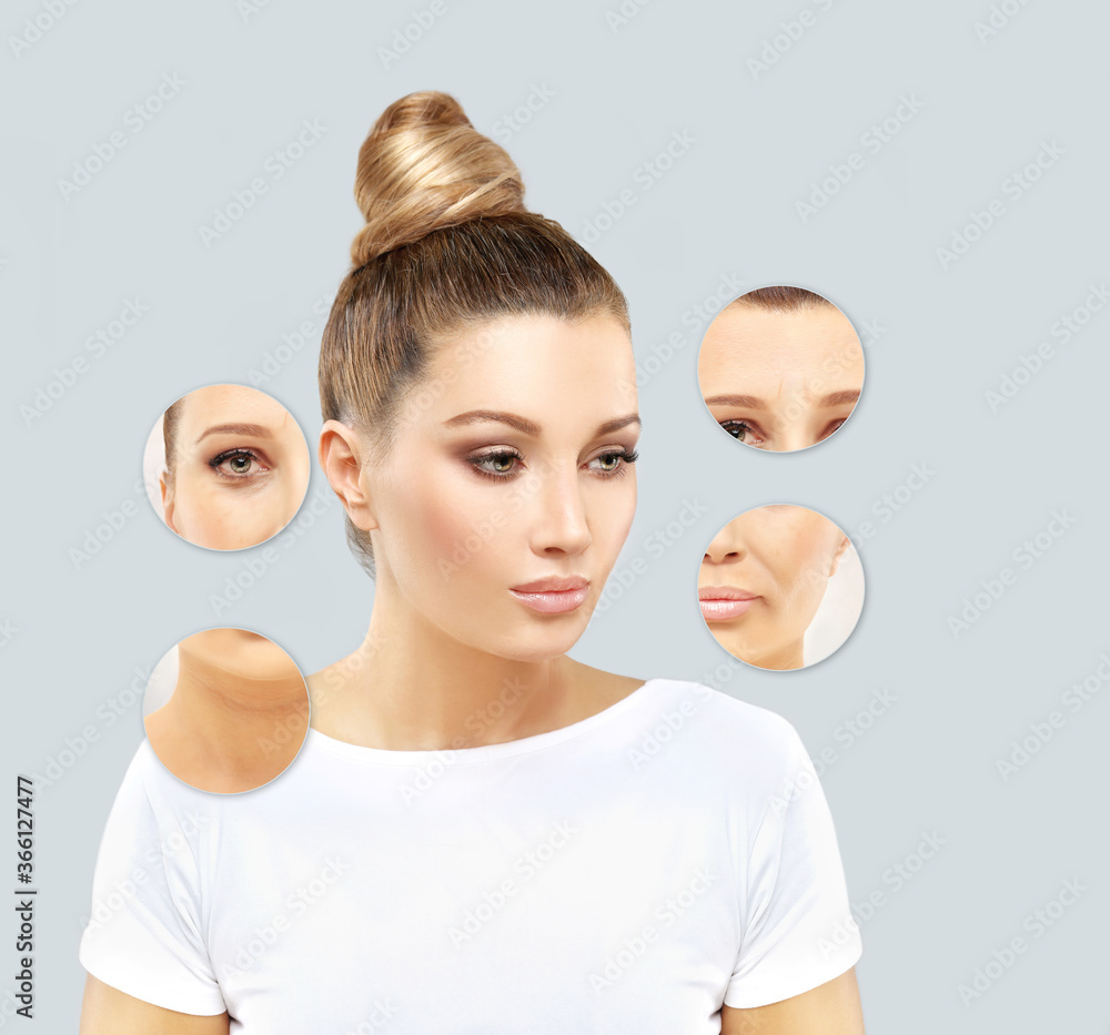 Effects of ageing,Frown/scowl lines ,Nasolabial folds,Neck ,Under eye ...